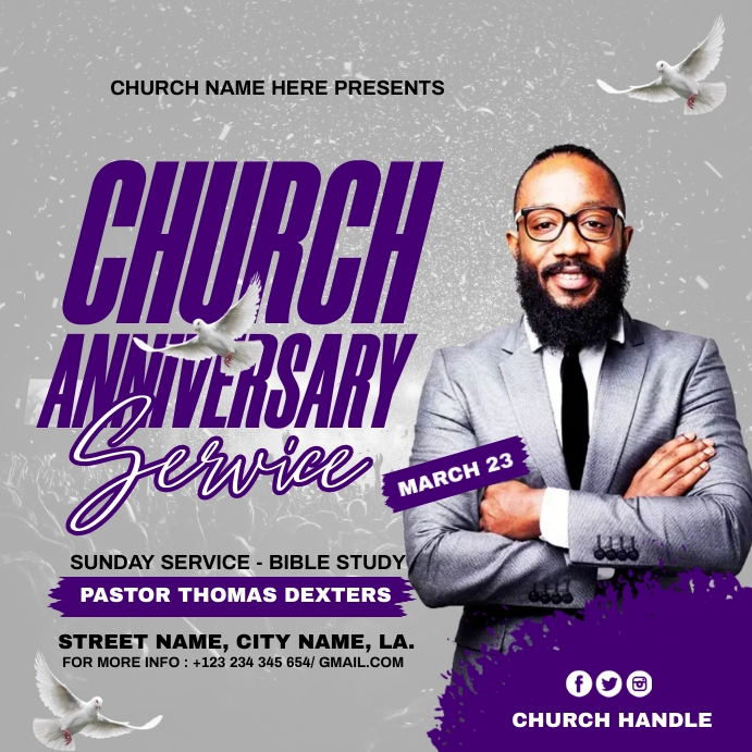 church anniversary service Template | PosterMyWall