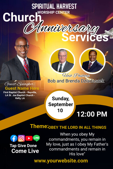 church anniversary service Template | PosterMyWall