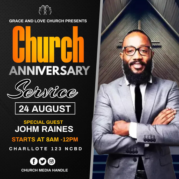 church anniversary service Template | PosterMyWall