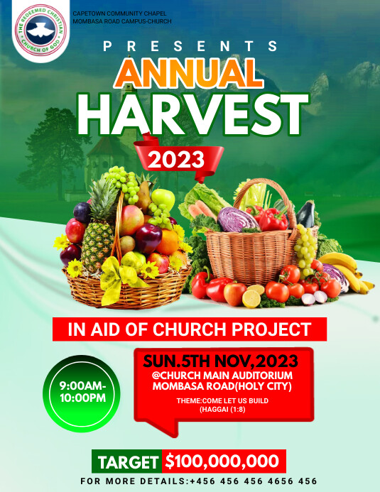 Plantilla de church annual harvest flyer template | PosterMyWall