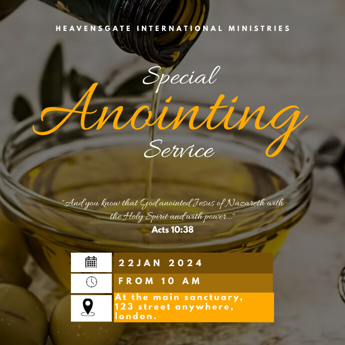 Plantilla de Church anointing service | PosterMyWall