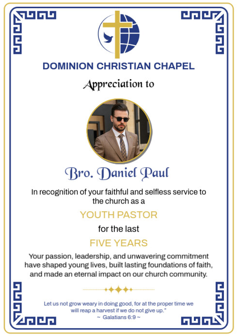 Church Appreciation Certificate Template | PosterMyWall