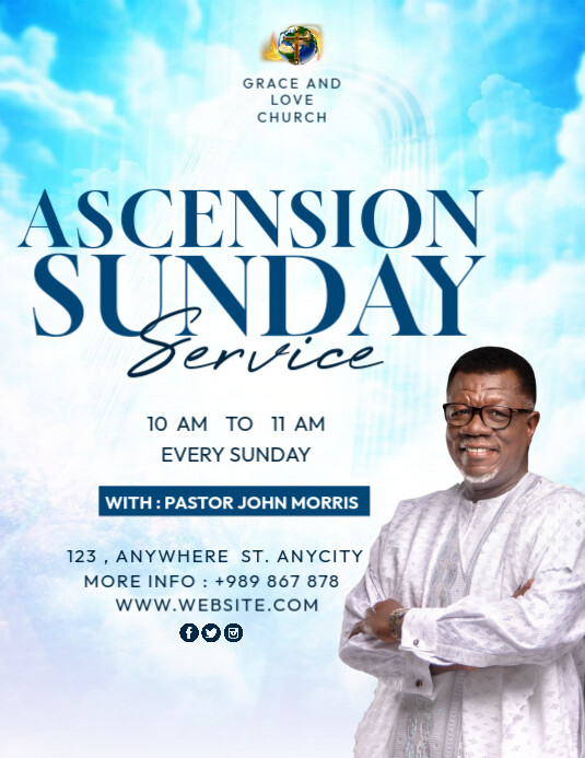church ascension Sunday online template | PosterMyWall