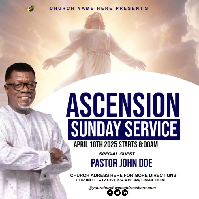 Copy of church ascension Sunday online template | PosterMyWall