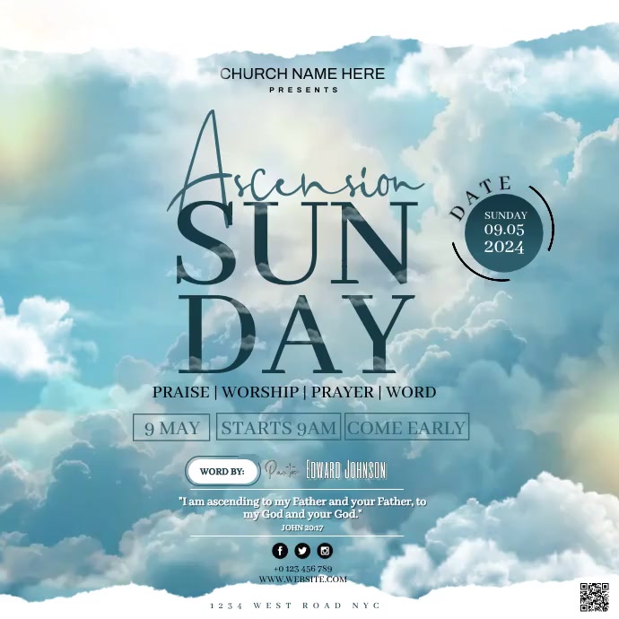 church ascension sunday square template | PosterMyWall