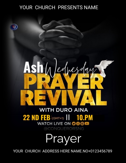 CHURCH ash WEDNESDAY Template | PosterMyWall