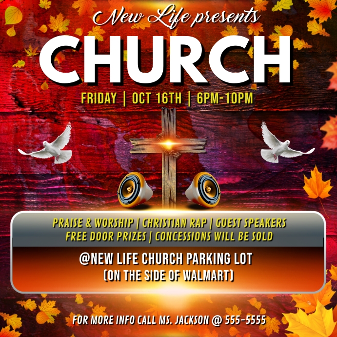 Copy of CHURCH AUTUMN FALL FLYER TEMPLATE | PosterMyWall