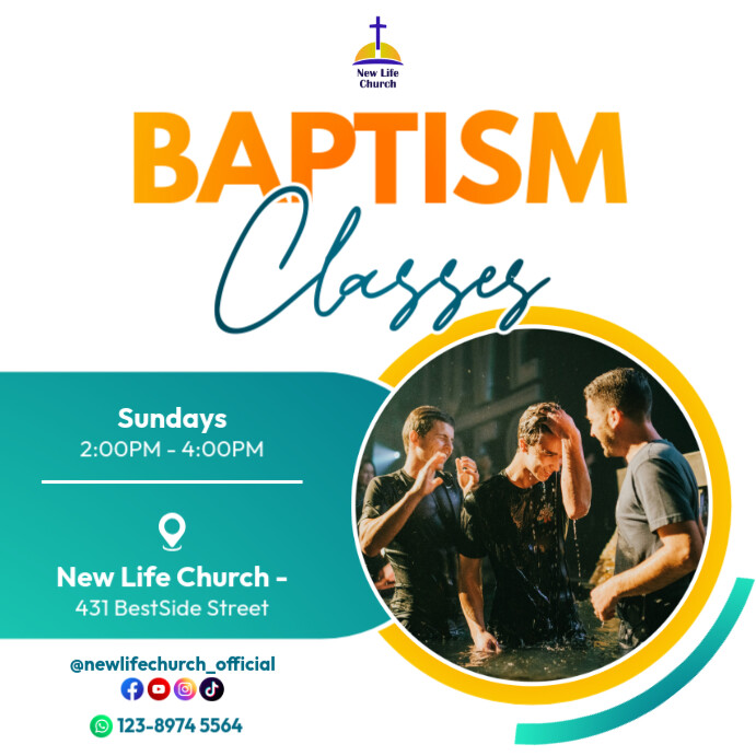 church baptism classes Template | PosterMyWall