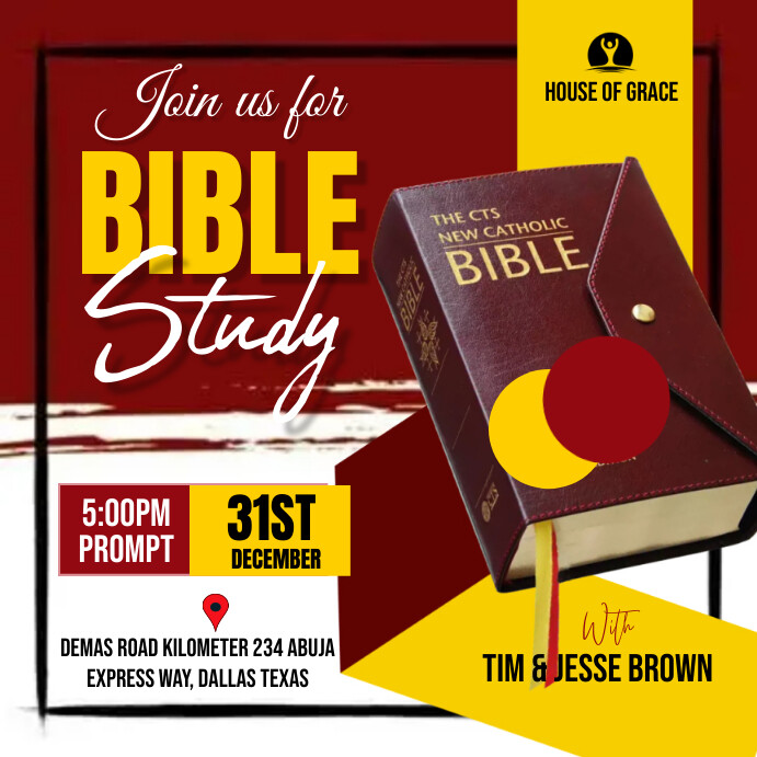 Church bible study Template | PosterMyWall