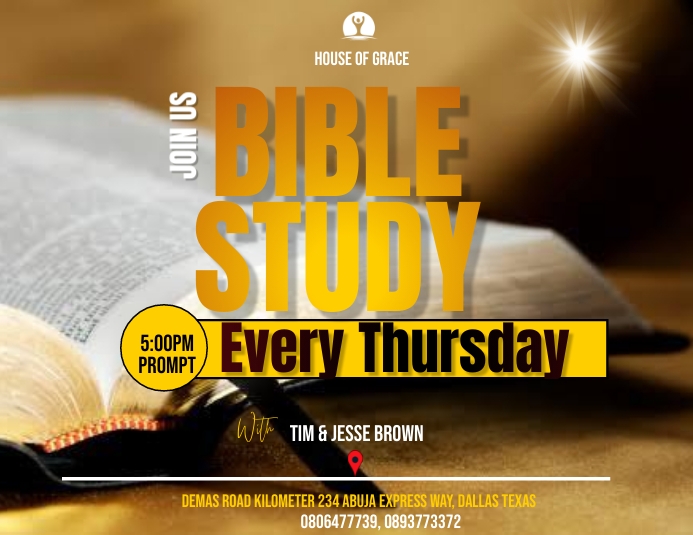 Plantilla de church bible study | PosterMyWall
