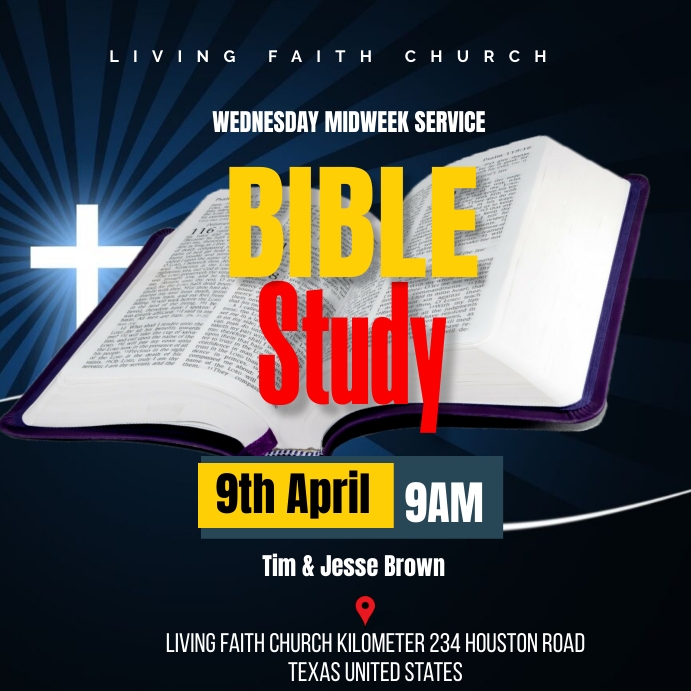 Plantilla de church bible study | PosterMyWall