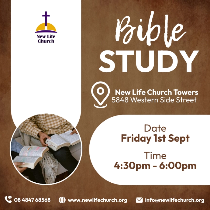 Church bible study flyer Template | PosterMyWall