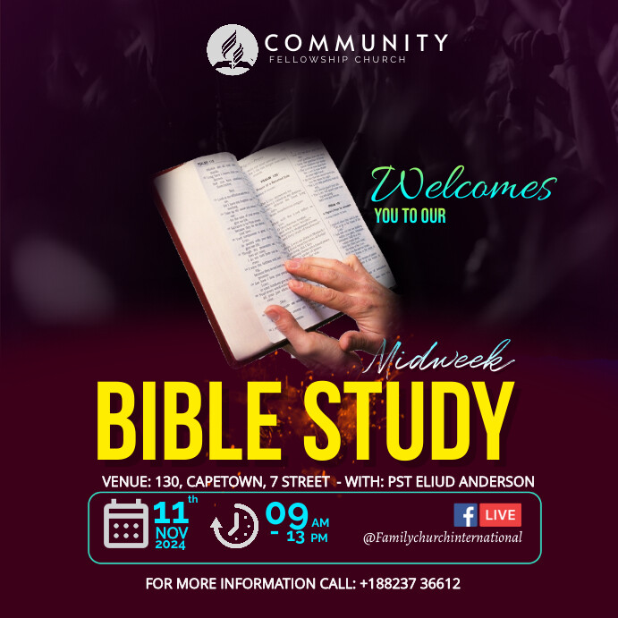 Copy of Church Bible Study poster template | PosterMyWall
