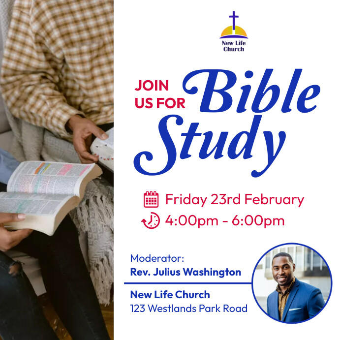 church bible study square flyer template | PosterMyWall