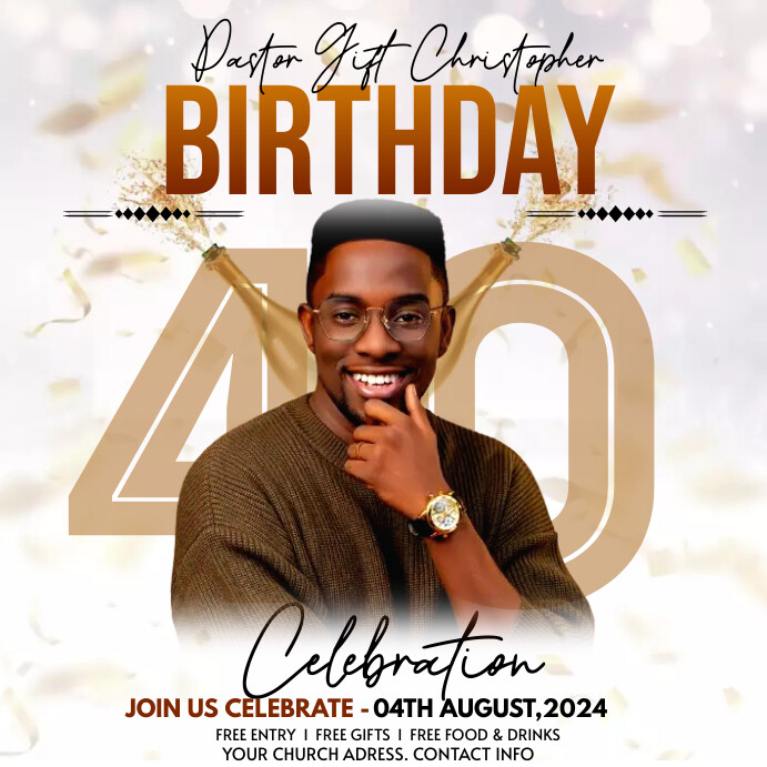 Church birthday party flyer template | PosterMyWall