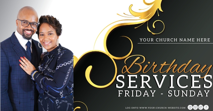 church birthday service design template | PosterMyWall