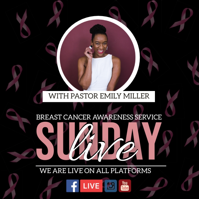 church breast cancer awareness service Template | PosterMyWall