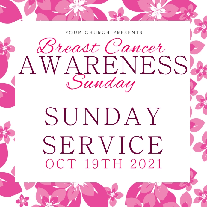Church BREAST CANCER Service Flyer Template | PosterMyWall