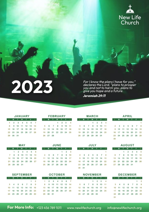 Church calendar 2023 printable Template | PosterMyWall