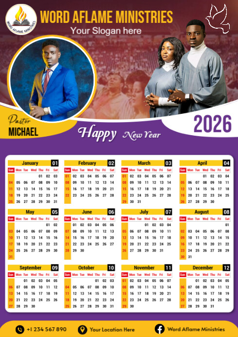 Plantilla de Church calendar 2026 | PosterMyWall