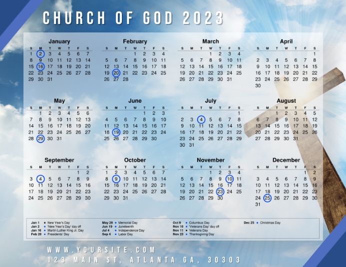 Church Calendar design 2023 Template | PosterMyWall