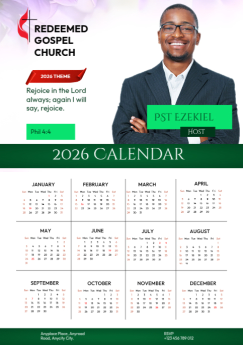 Church calendar design Template | PosterMyWall