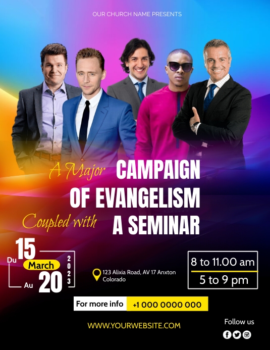 church campaign schedule flyer Template | PosterMyWall