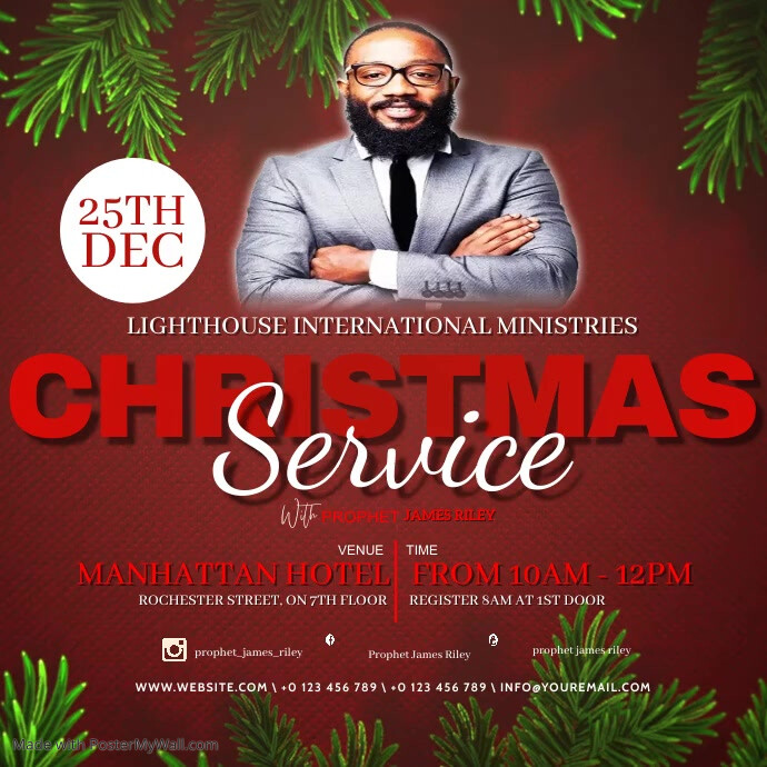 CHURCH CELEBRATION SERVICE AD TEMPLATE | PosterMyWall