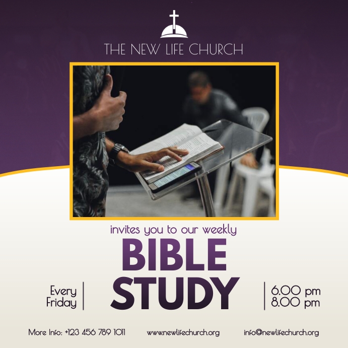 church Christian bible study Template | PosterMyWall