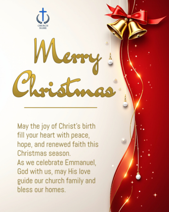 Plantilla de Church Christmas Card with Faith Message Celebrating ...