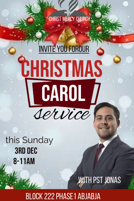 Plantilla de CHURCH/Christmas Carol | PosterMyWall