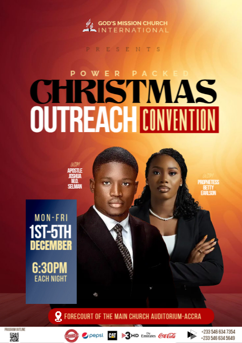 CHURCH CHRISTMAS CONVENTION / OUTREACH FLYER DESIGN TEMPLATE | PosterMyWall