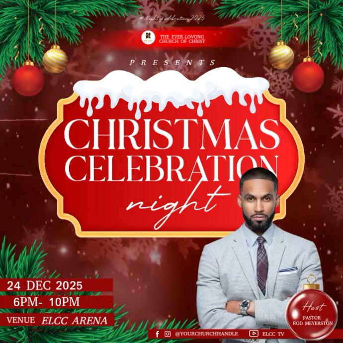 Church Christmas eve service event design Template | PosterMyWall