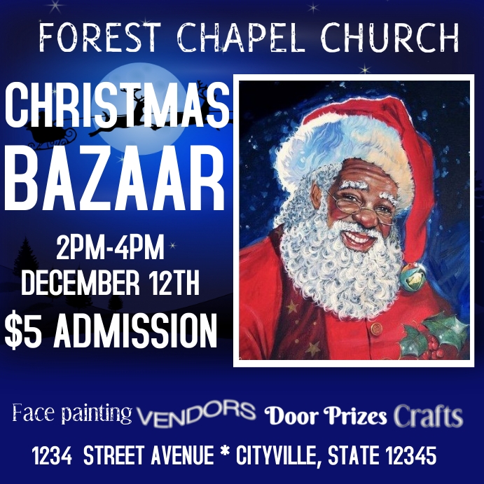 Church Christmas Party bazaar Template | PosterMyWall