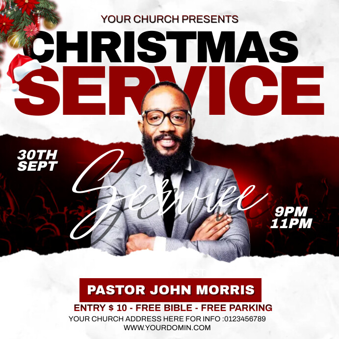 church christmas service (8) Template | PosterMyWall