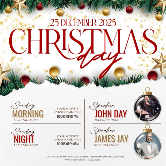 church CHRISTMAS service design template | PosterMyWall