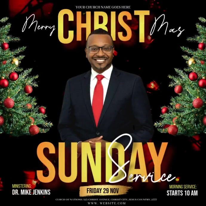 Church Christmas service Template | PosterMyWall