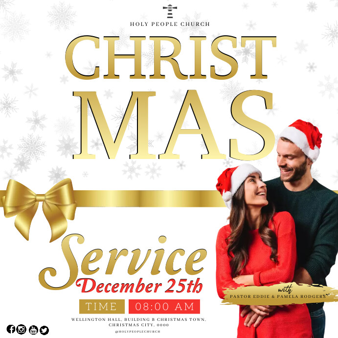 CHURCH CHRISTMAS SERVICE DESIGN TEMPLATE | PosterMyWall