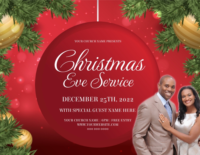 Church Christmas Service Event Template | PosterMyWall