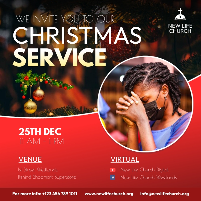 Church Christmas Service Flyer Template | PosterMyWall