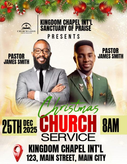 church christmas service flyer Template | PosterMyWall