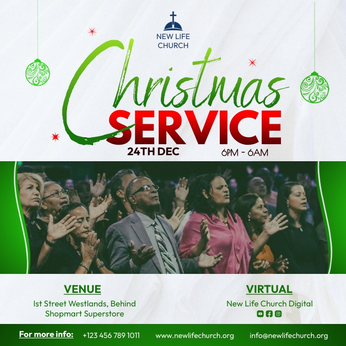 Copy of Church Christmas service flyer | PosterMyWall