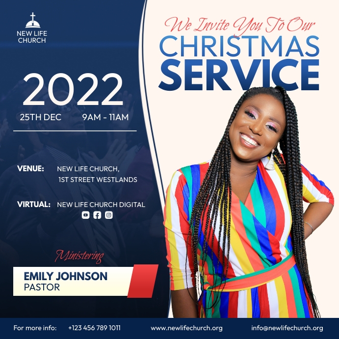 Church Christmas Service Flyer Template | PosterMyWall
