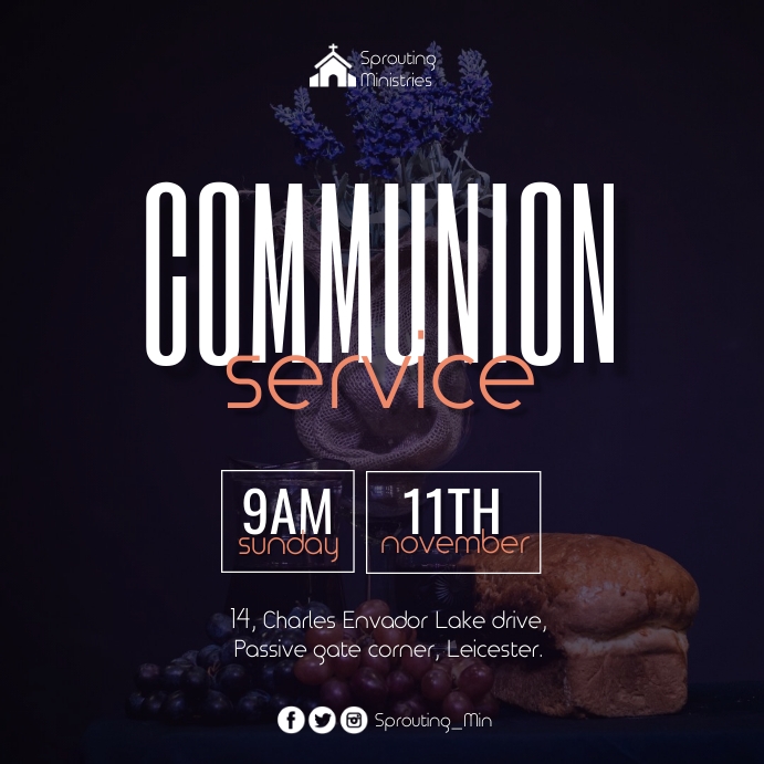 CHURCH COMMUNION SERVICE Template | PosterMyWall