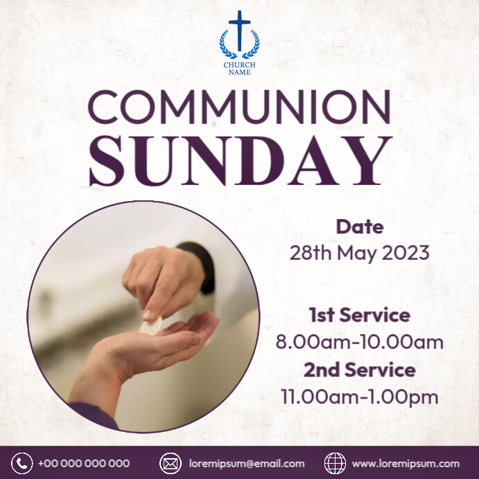 church communion Sunday flyer Templat | PosterMyWall