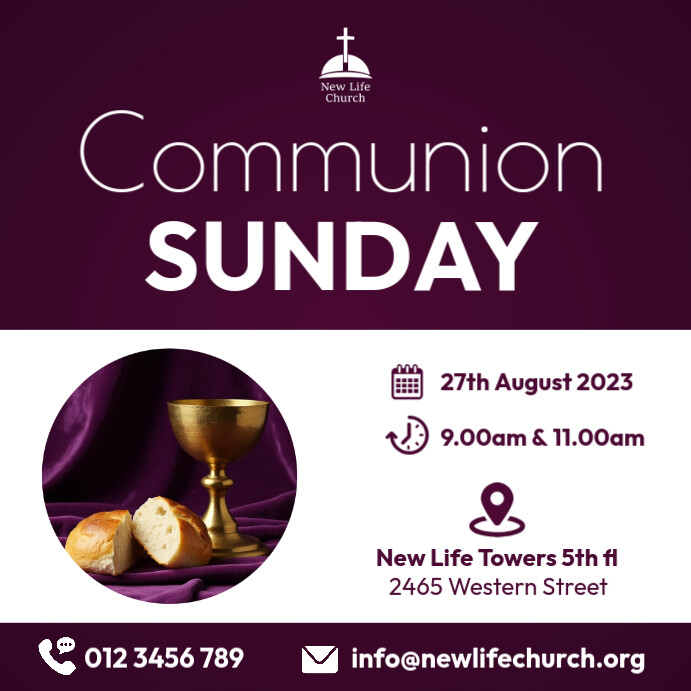 Plantilla de Church Communion Sunday flyer | PosterMyWall