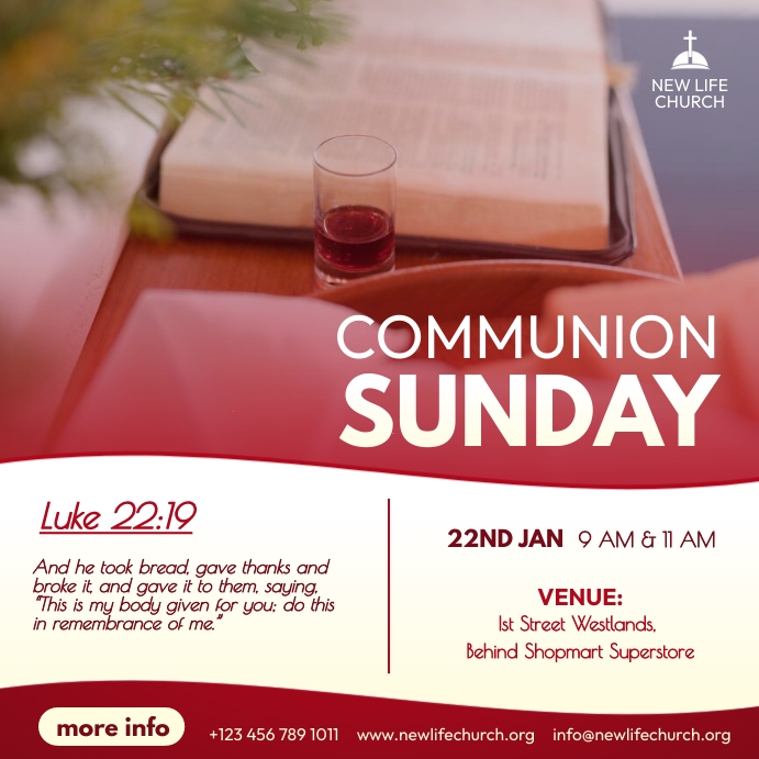 Copy of Church communion Sunday service flyers | PosterMyWall