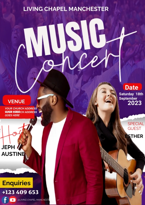 Plantilla de CHURCH CONCERT FLYER | PosterMyWall