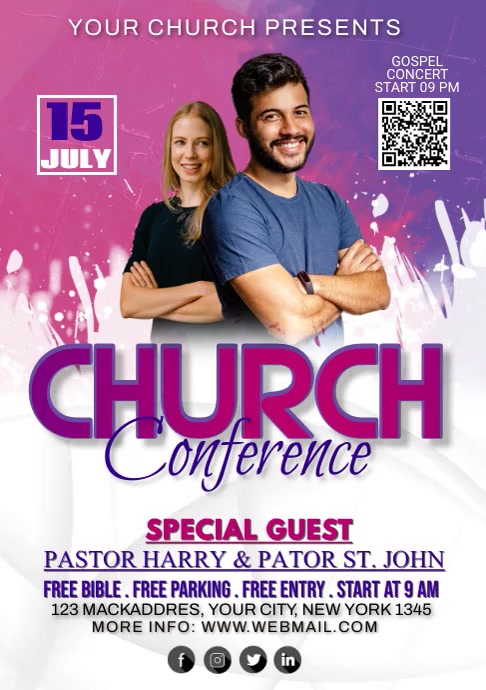 Church conference Template | PosterMyWall