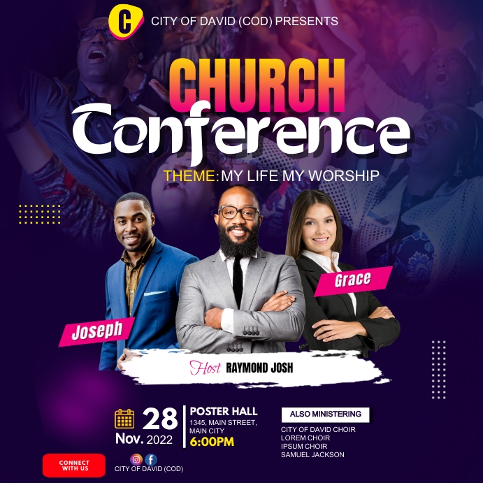 CHURCH CONFERENCE FLYER Template | PosterMyWall